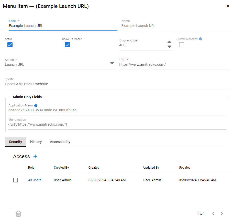 Menu Items Platform Docs